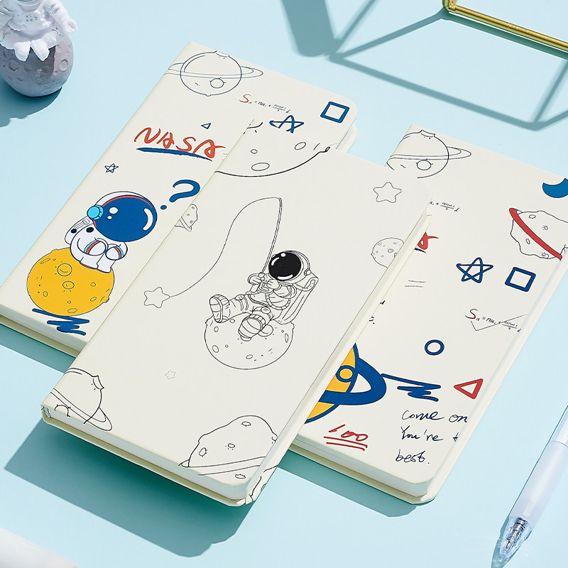 云晗宇航员航天卡通图案笔记本子a6小横线个性创意日记本简约ins风学生读书记事本小清新随身便携迷你手帐本_虎窝淘