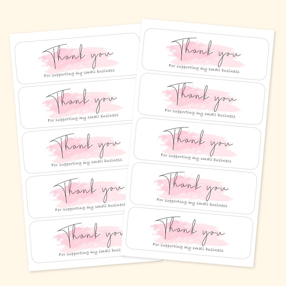 50 Pcs Thank you for your order stickers 1x3 inch labels_虎窝淘