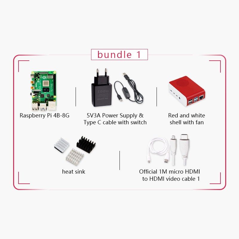Original Raspberry Pi 4 Model B 8G Kit Pi 4 board Micro HDM_虎窝淘