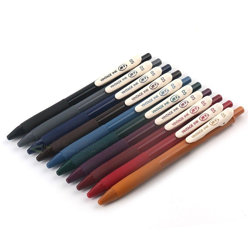 Quick Dry Retro Color Gel Ink Pens 0.5mm Vintage Pens for Jo_虎窝淘