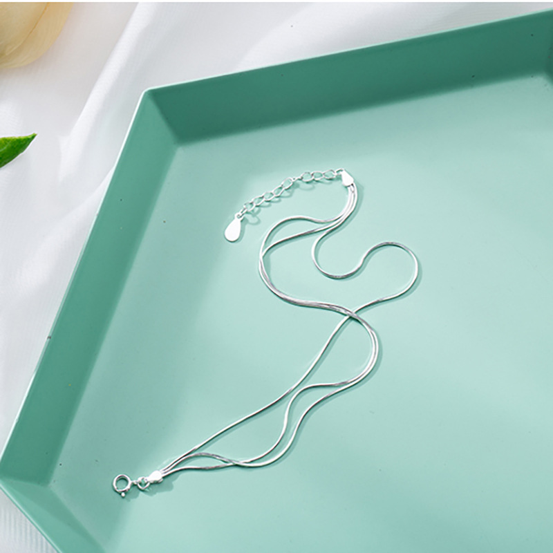 日韩s925银2021新款蛇骨多层手链少女森系脚链小众冷淡风闺蜜手饰_虎窝淘