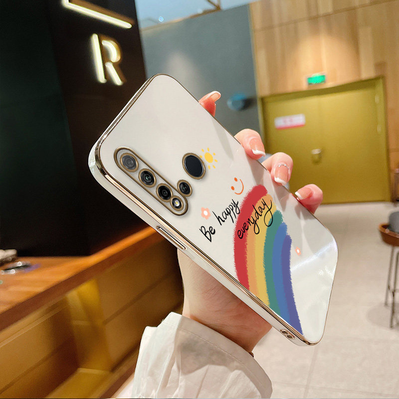 华为nova5i手机壳GLK-AL00电镀硅胶nove5i软保护套nava超薄防摔镜头全包女款网红新品时尚直角边个性彩虹潮牌_虎窝淘