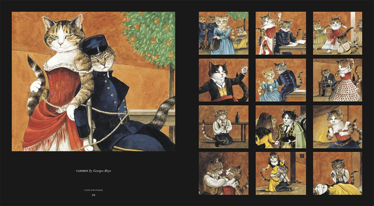 现货【T&H】Cats Galore:A Compendium of Cultured Cats猫咪集锦：艺术作品里的猫趣味绘画英文原版艺术 ...