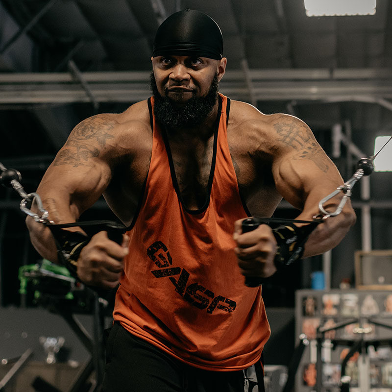 GASP盖世璞旗舰Vintage T-back纯棉宽松健身运动窄背心男士220446_虎窝淘