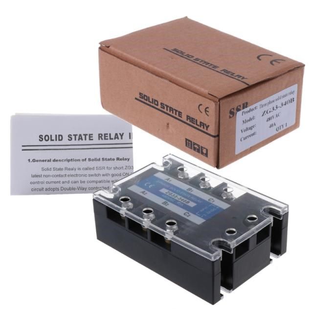 40A DC Control AC Three Phase Solid State Relay Module DC 3-_虎窝淘