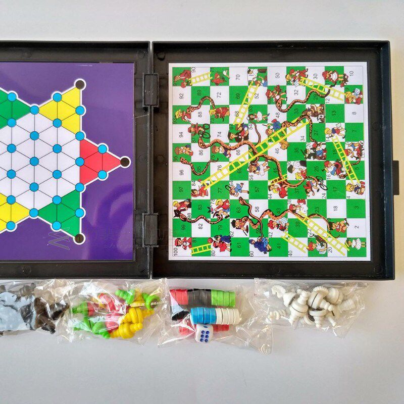 5 In 1 Chess Checkers Magnetic Board Flying Chess Kids Clas_虎窝淘