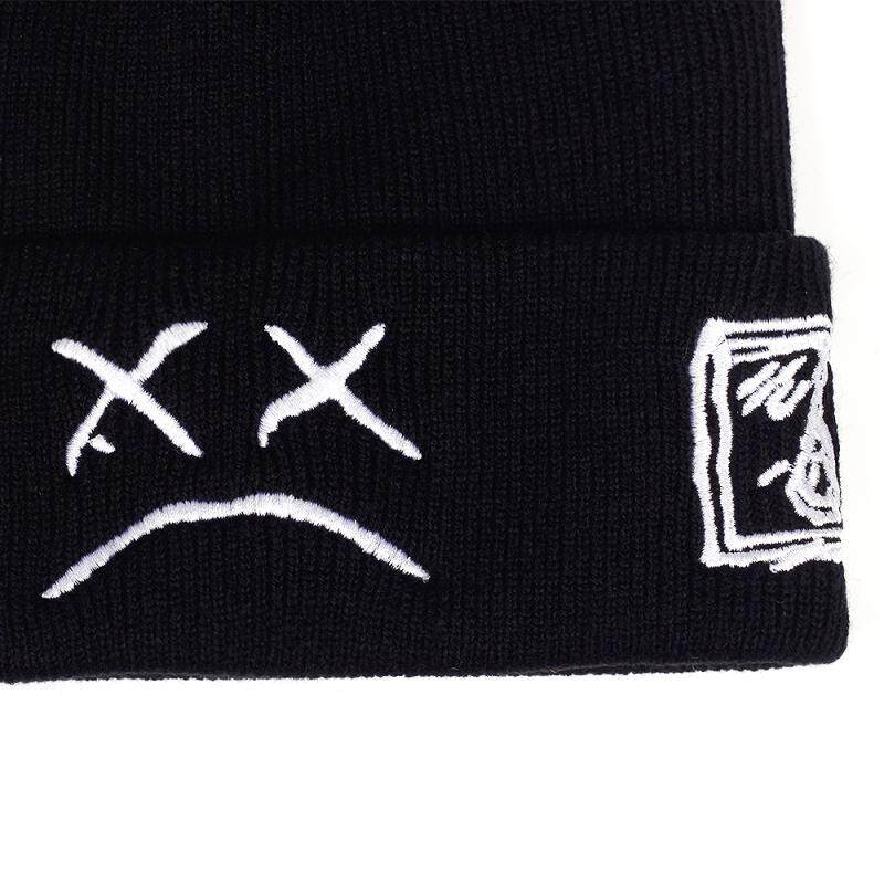 Crying face Embroidery Lil Peep beanie cap Men's and women S_虎窝淘