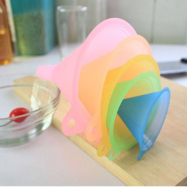 NEW Funnel Set Plastic Pouring Funnels PP Silicone Kitchen_虎窝淘