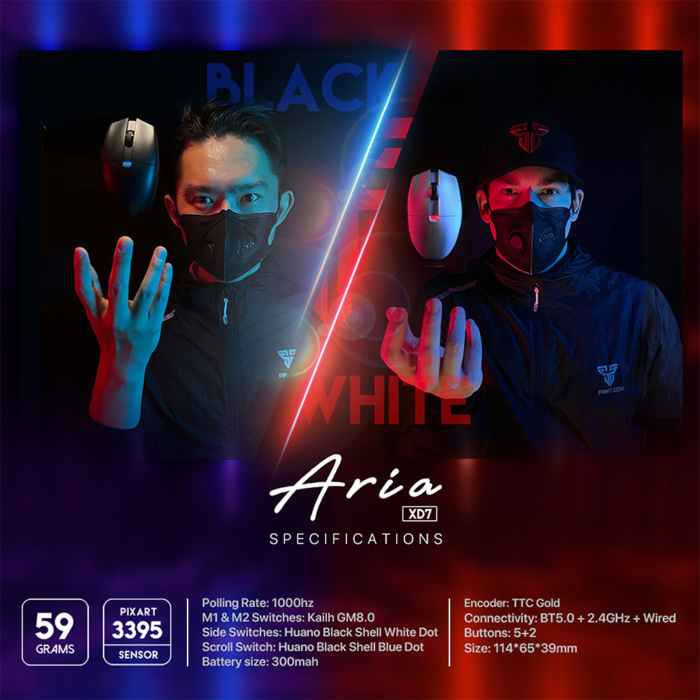 FANTECH梵特科XD7轻量化3395电竞游戏鼠标三模有线无线2.4蓝牙5.0_虎窝淘