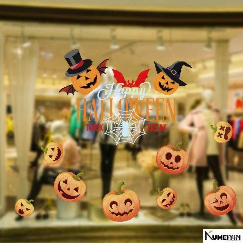 Halloween Decoration props window static paste scene decora_虎窝淘