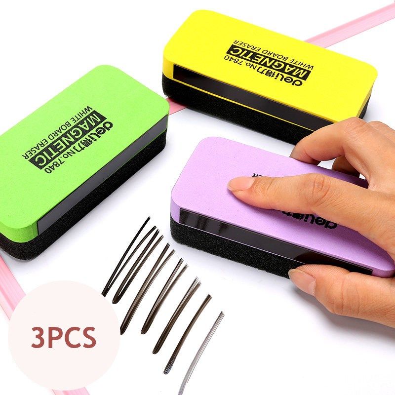 3Pcs Magnetic White Board Eraser Drywipe Marker Cleaner Abso_虎窝淘