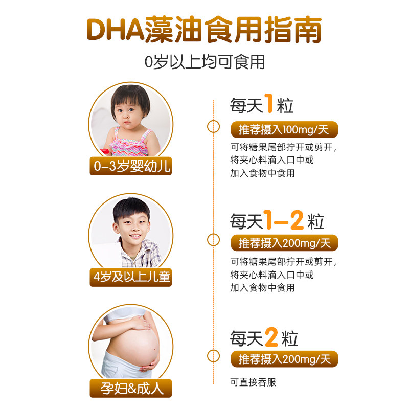 哈药健康DHA藻油凝胶dha进口高纯度高含量海藻油软糖_虎窝淘