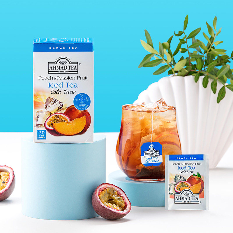 AHMAD TEA亚曼蜜桃百香果红茶冷泡茶茶包水果冷萃茶零糖零卡零脂_虎窝淘