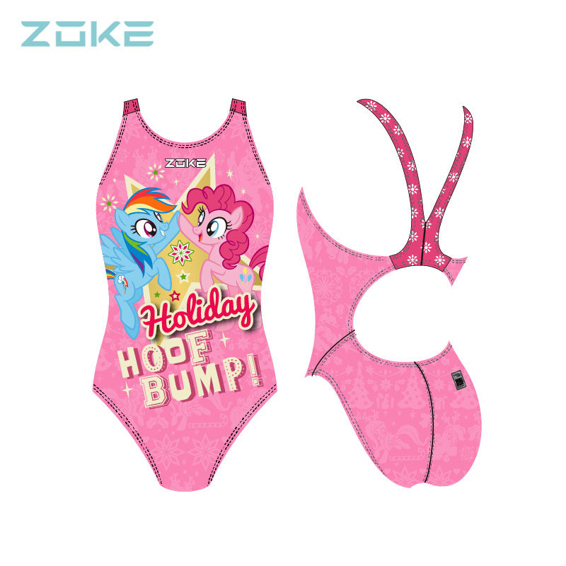 【断码清仓】zoke洲克儿童泳衣女童专业训练比赛女竞速连体游泳衣_虎窝淘
