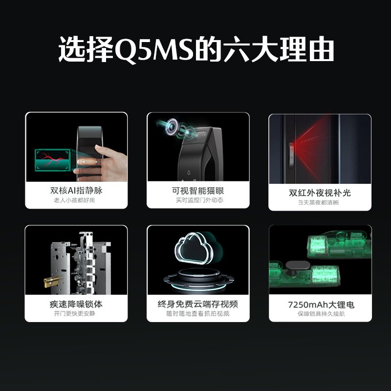 德施曼家用防盗门智能门锁可视猫眼指静脉智能锁Q5MS非指纹锁_虎窝淘