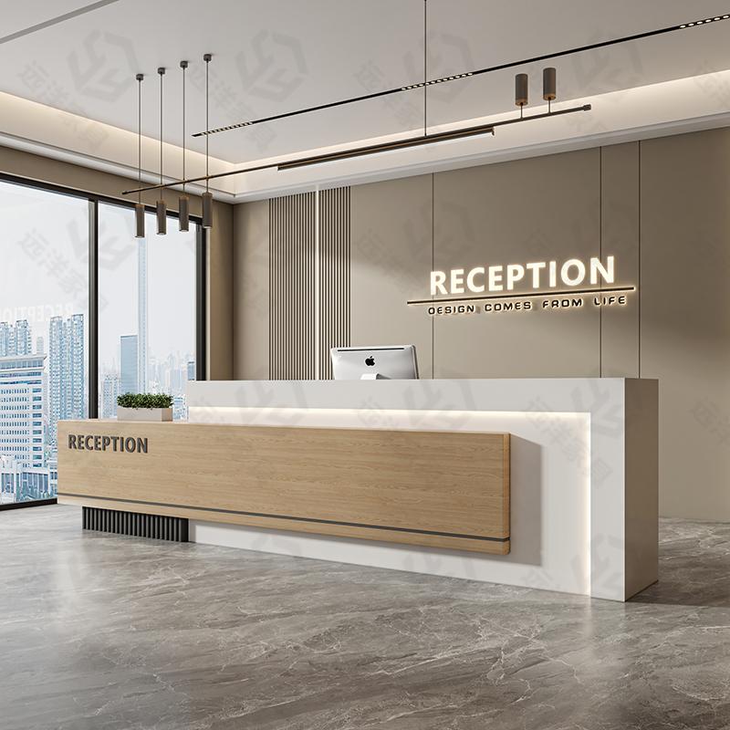 简约公司前台接待台酒店大堂迎宾台培训机构柜台美容院吧台收银台 - 商业/办公家具 - 痕风的起点