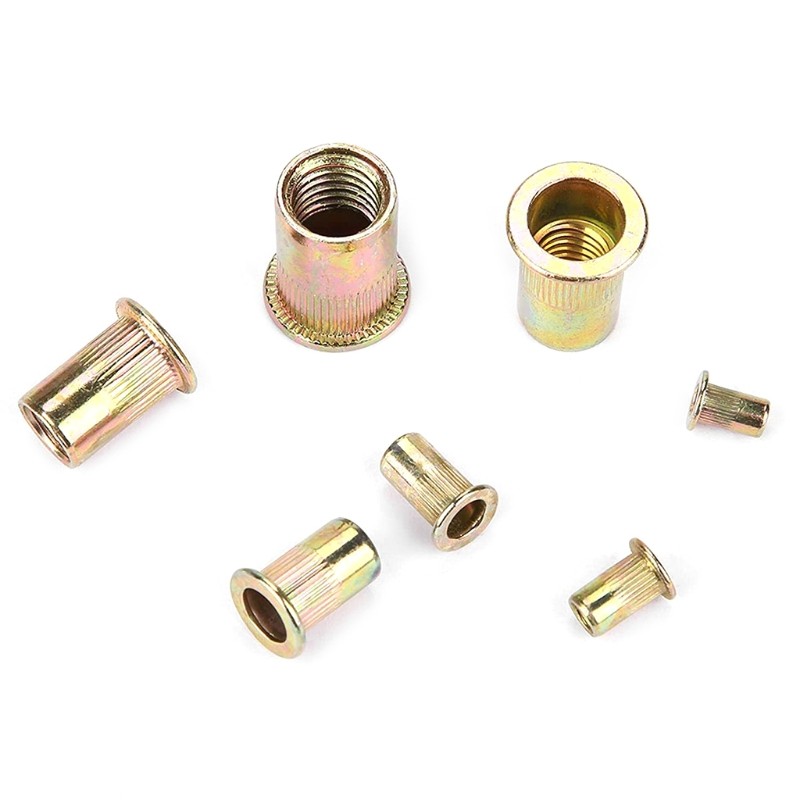 7 Sizes Metric Carbon Steel Nut Kit Flat Head Threaded Inser_虎窝淘