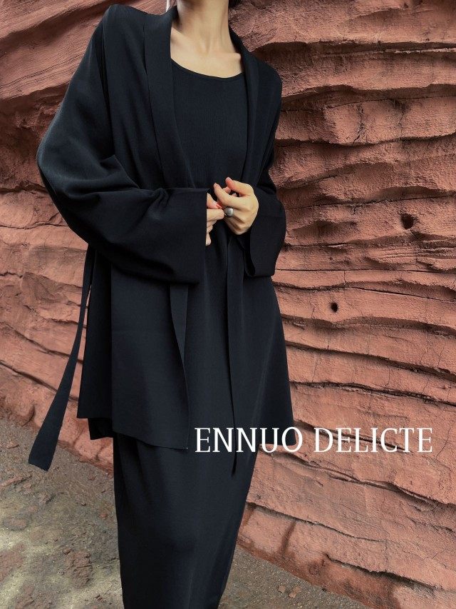 ENNUO恩诺春季新款韩版针织中款轮廓形慵懒风宽松开衫毛衣外套女_虎窝淘