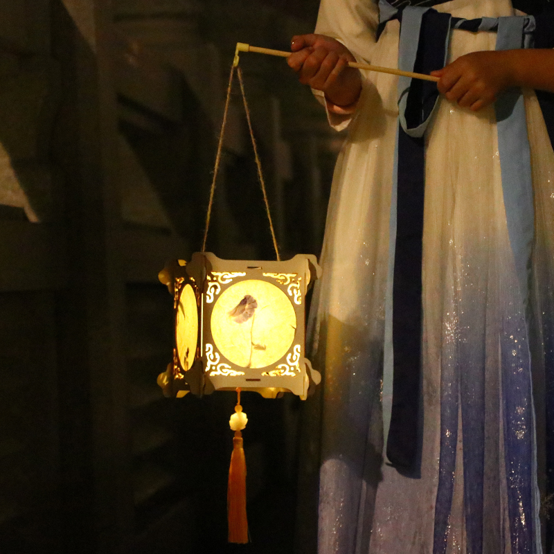 唐风灯笼古风宣纸中秋元旦怀旧diy手工制作材料包汉服宫灯手提光_虎窝淘