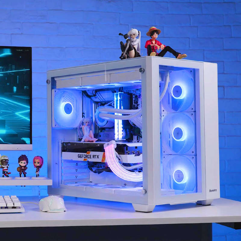 航嘉s980龙卷风全景海景房机箱无立柱台式机电脑游戏atx白色水冷_虎窝淘