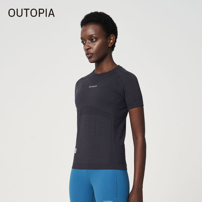 OUTOPIA Fibonacci可机洗羊毛女士短袖运动T恤户外登山徒步运动衣_虎窝淘