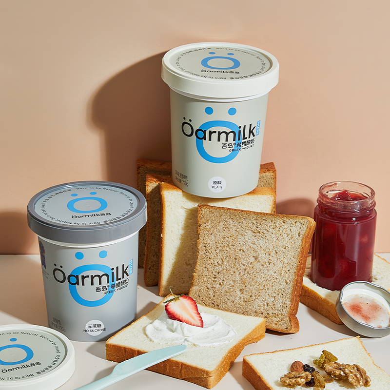 Oarmilk/吾岛希腊酸奶无蔗糖酸奶原味发酵乳低温酸奶720g大桶装_虎窝淘
