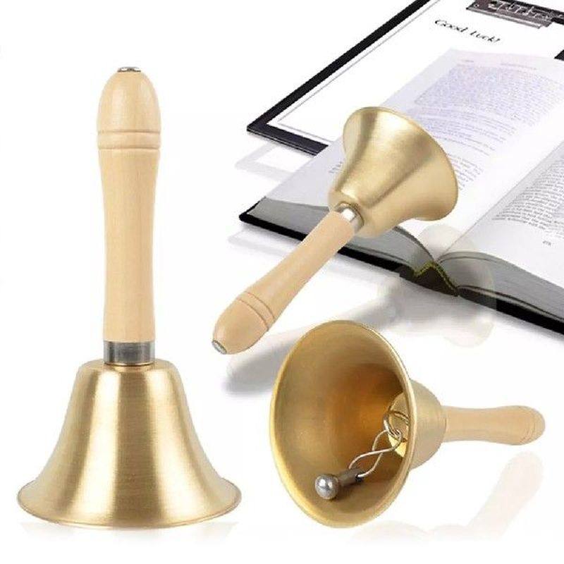 Brass Hand Bell Loud Call Bell Handbell Desk Ringbell With_虎窝淘