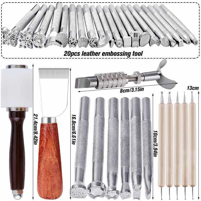 Leather Craft Tools Kit Stitching Stamping Embossing Punch S_虎窝淘