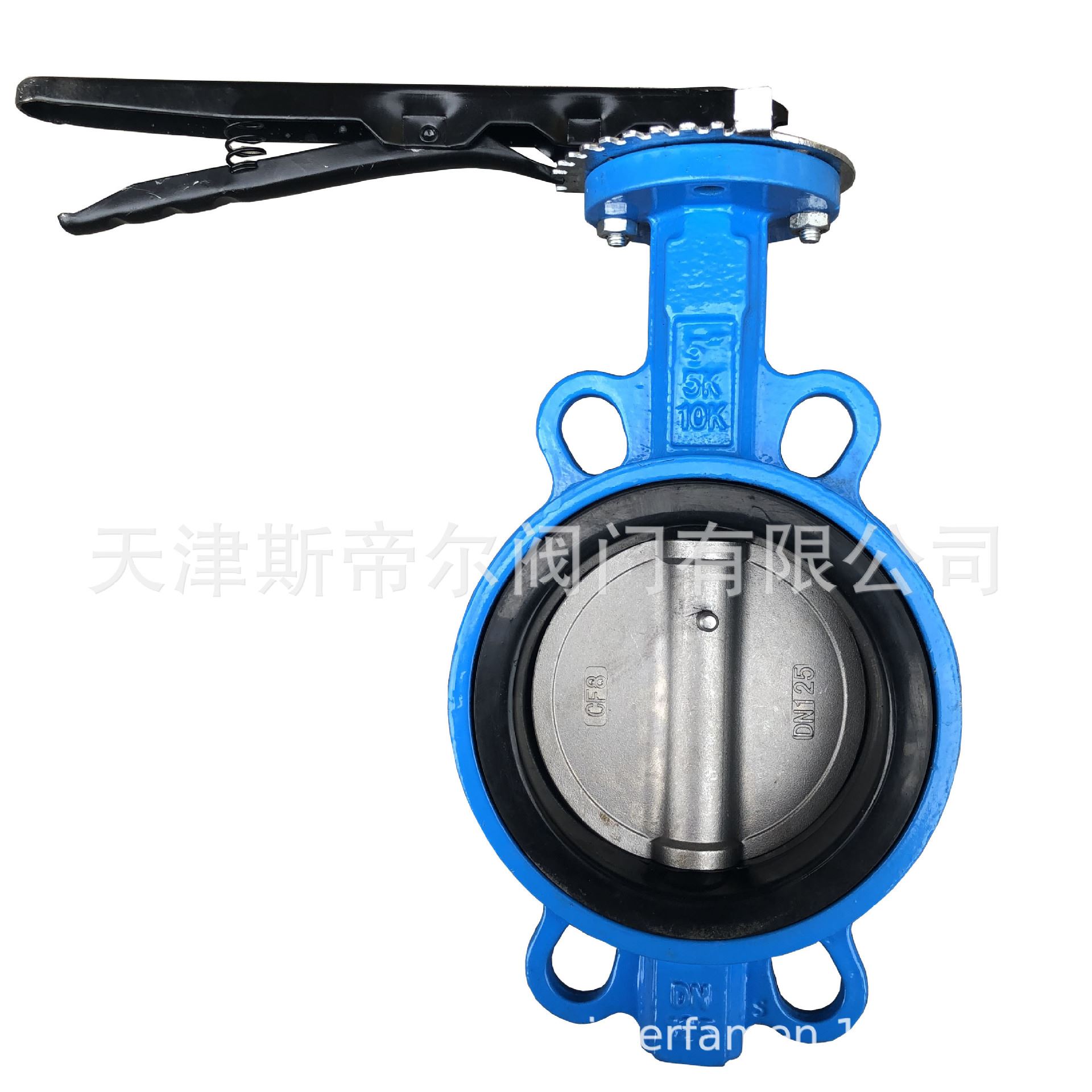 D71X-10/16Q手柄对夹手动蝶阀球墨铸铁软密封中线蝶阀厂家天津_虎窝淘