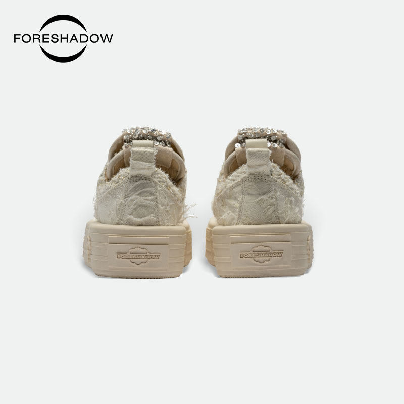 【赵露思同款】FORESHADOW“Double-Uni新款潮牌百搭增高帆布鞋_虎窝淘