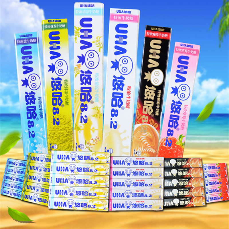 UHA悠哈奶糖味觉条糖40g*10条装喜糖特浓抹茶牛奶条装包邮_虎窝淘