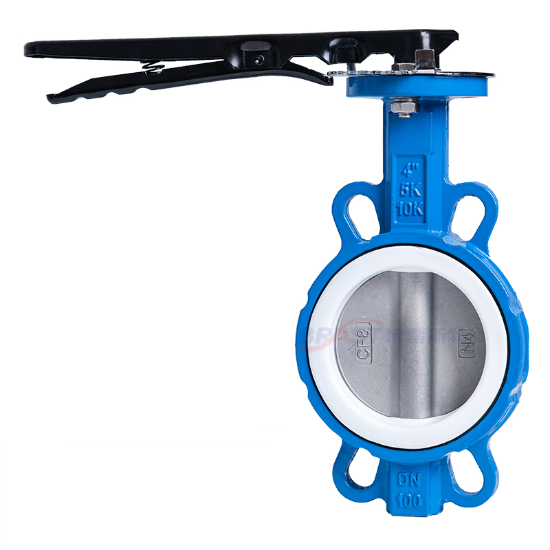 H手柄对夹四氟蝶阀D71F-10/16Q球墨体 304板四氟阀座耐油酸碱_虎窝淘