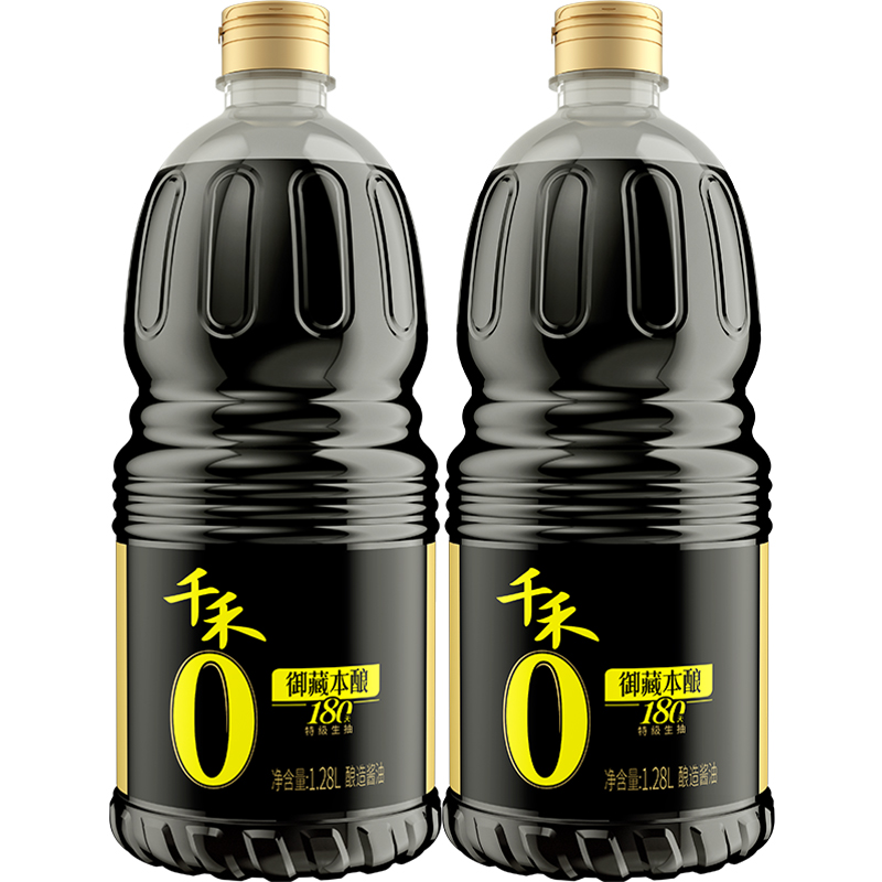 千禾0添加御藏180天酱油1.28L装特级生抽酱油炒菜包邮家用调味品_虎窝淘
