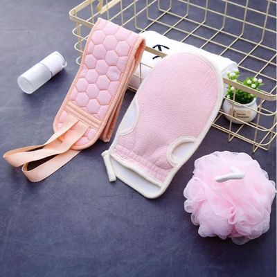 搓澡巾洗澡神器三件套搓泥去污浴球组合套装拉背条长条搓背巾