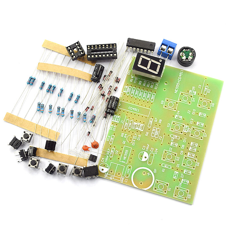 NE555+CD4511八路数显抢答器套件 8路技能竞赛 DIY电子教学实训_虎窝淘