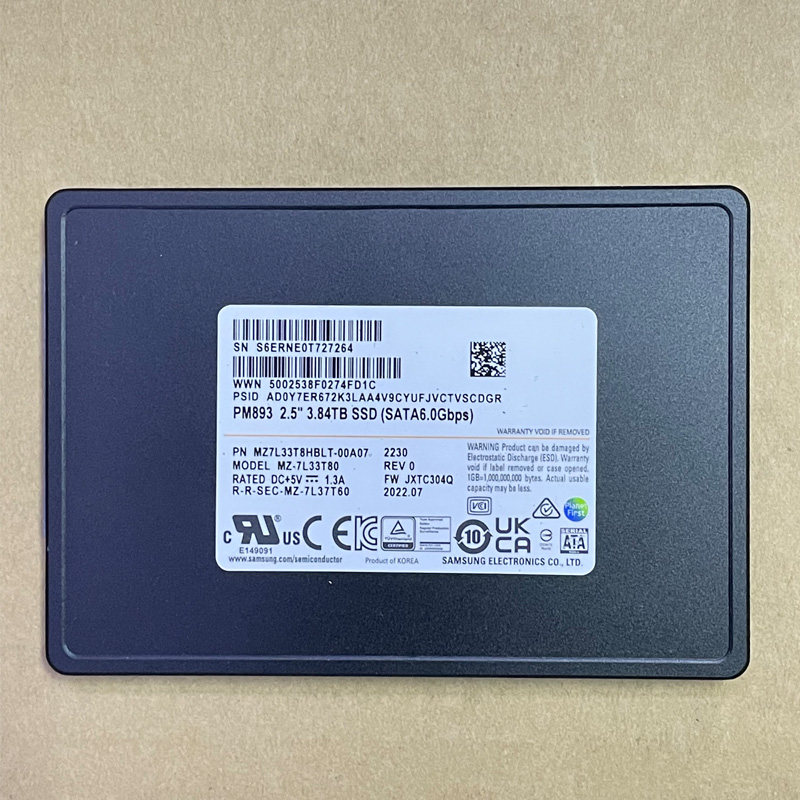 Samsung/三星PM893 3.84T SATA3 2.5寸服务器企业级固态硬盘SSD_虎窝淘