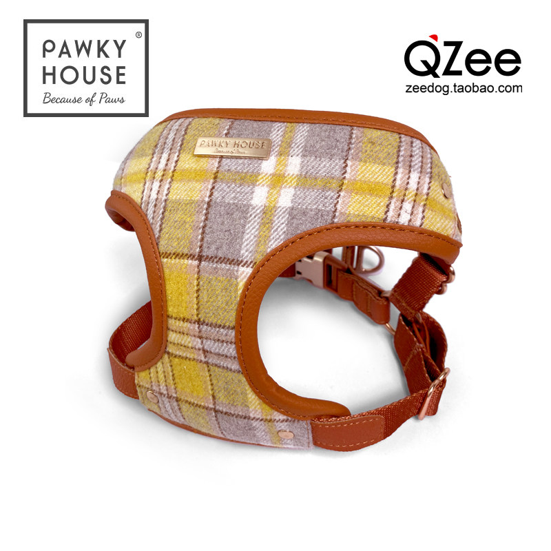 QZee Pawky House狗狗项圈胸围胸背牵引绳小中大型犬金毛柯基泰迪_虎窝淘
