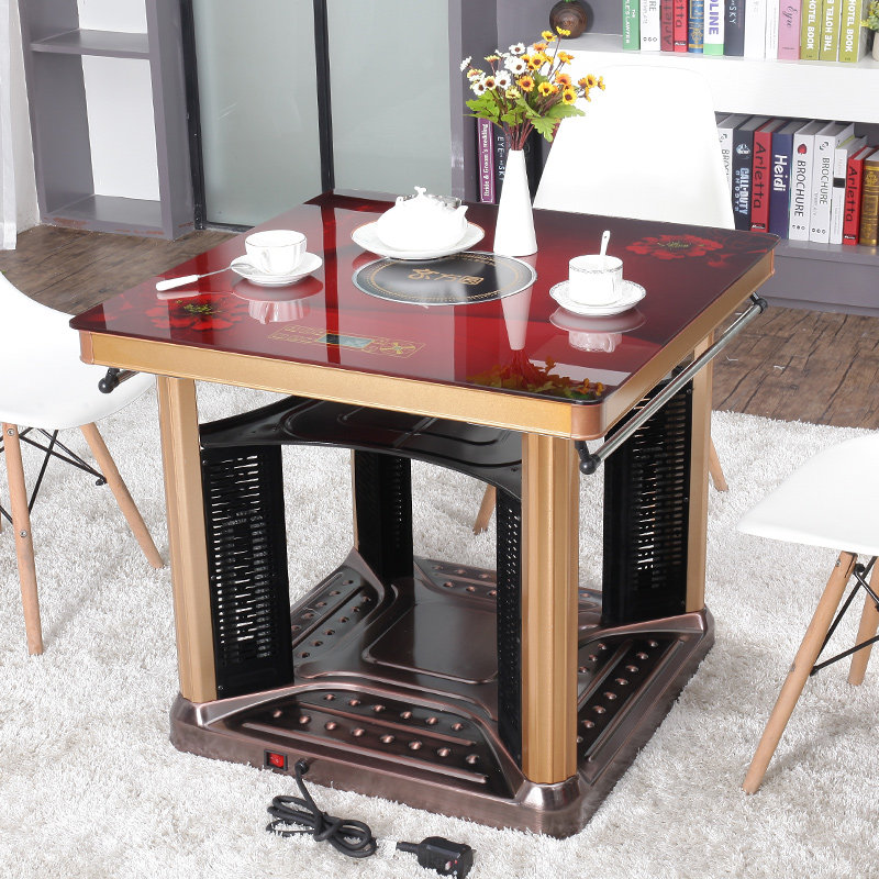 电暖桌电暖炉家用四面取暖桌多功能电取暖炉节能电烤火桌电炉子_虎窝淘