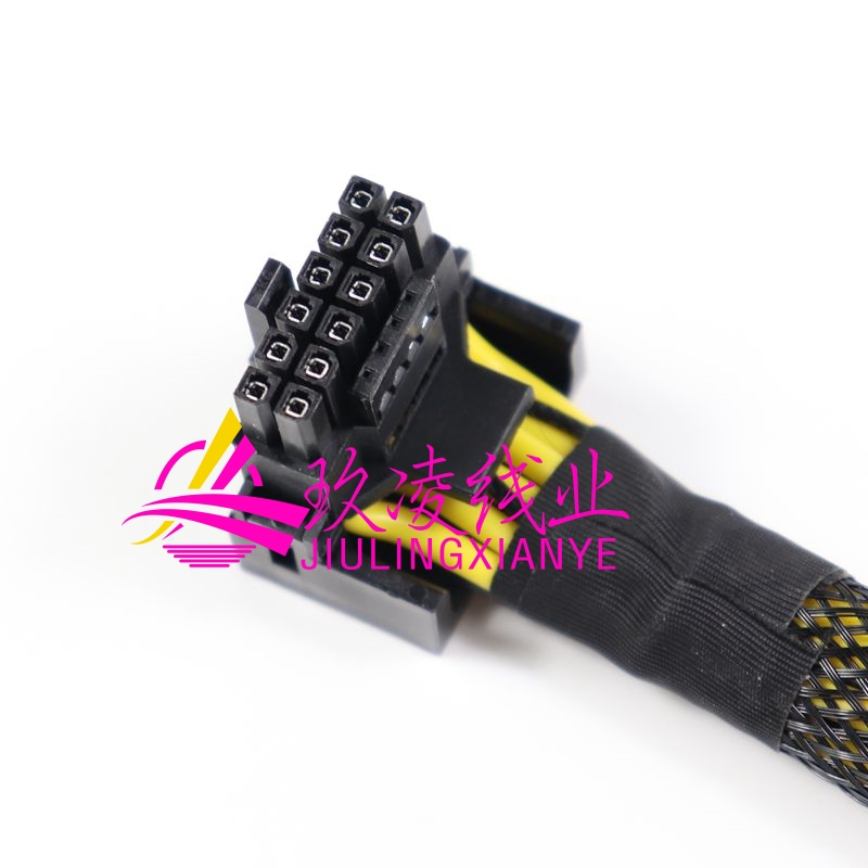 定制模组8P转16P弯头显卡供电PCIE5.0转接线RTX4090 4080 12VHPWR_虎窝淘