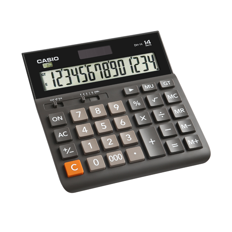 CASIO卡西欧DH-14超宽机身太阳能14位数财务办公台式促销计算器_虎窝淘