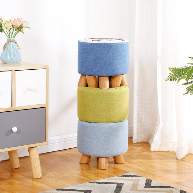 Dwarf Stool Coffee table Sofa Fashion Family Stool Living Room Fabric ...