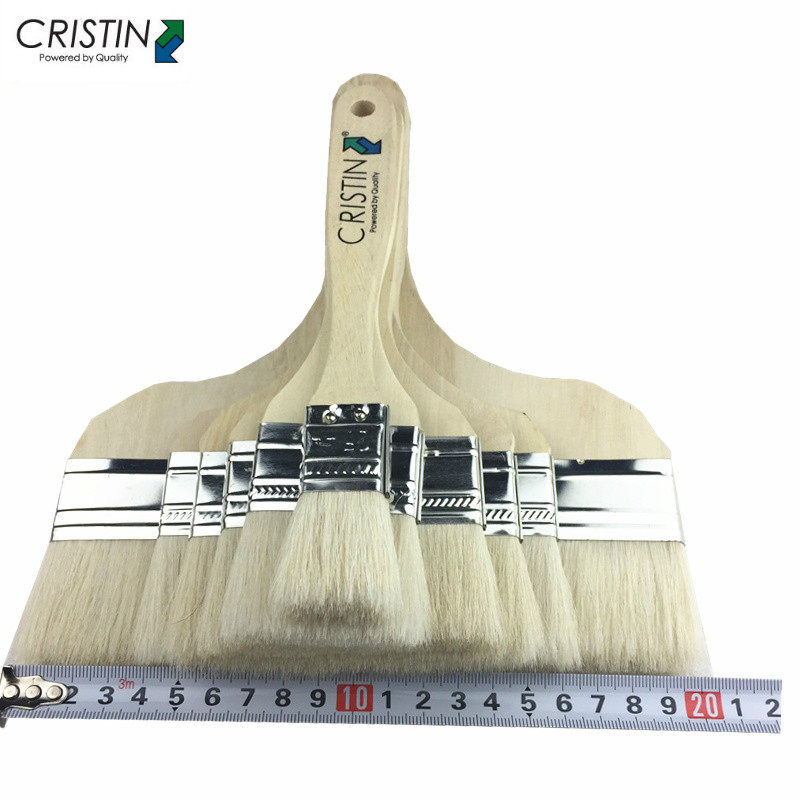 克里斯汀羊毛刷123458寸木质手柄羊毛刷油漆涂料刷子油漆刷漆工具_虎窝淘