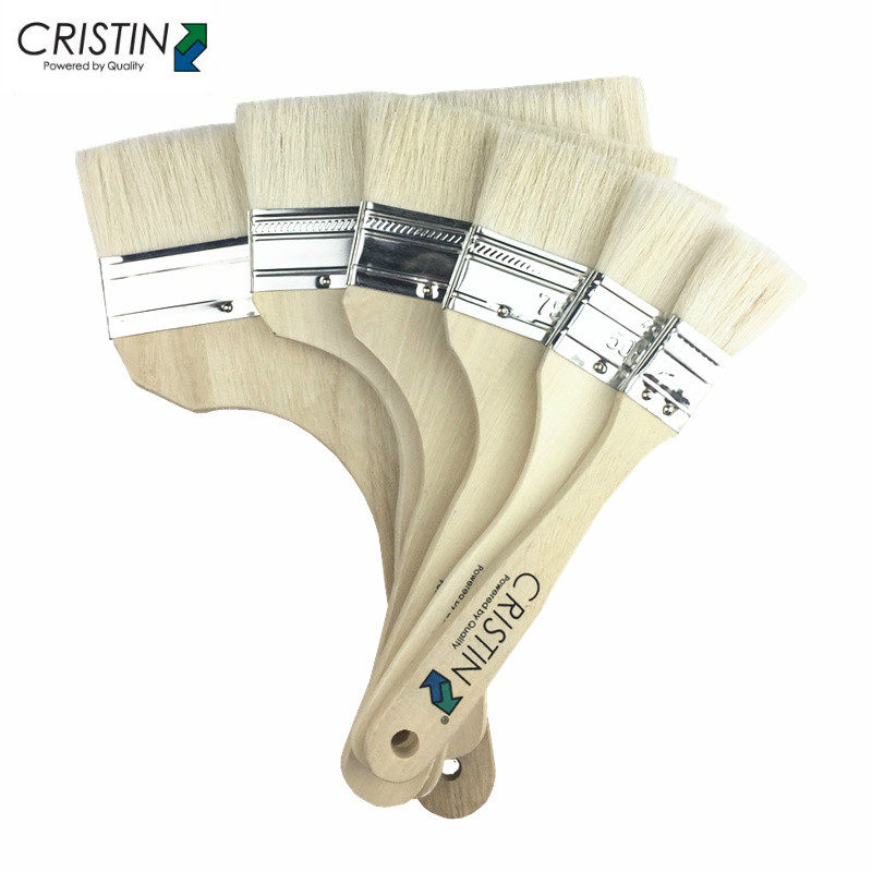 克里斯汀羊毛刷123458寸木质手柄羊毛刷油漆涂料刷子油漆刷漆工具_虎窝淘
