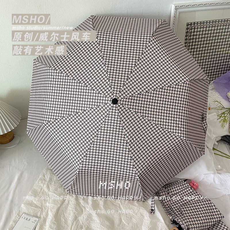 msho威尔士雨伞禁欲系日系自动晴雨两用男女折叠防晒紫外线太阳伞_虎窝淘