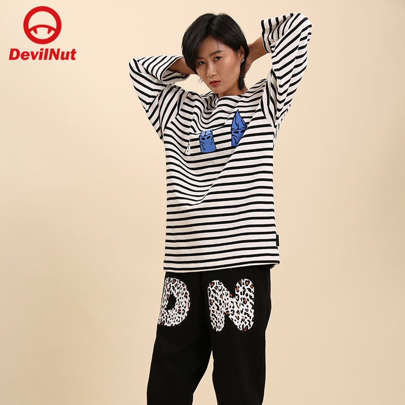 DEVIL NUT潮牌恶魔男女同款休闲圆领卫衣-BIB AET_虎窝淘