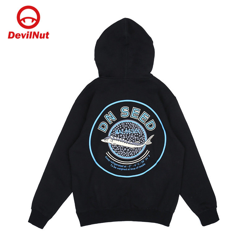 DEVIL NUT潮牌 DNS恶魔新款男女灰色印花休闲宽松卫衣上衣 ATY_虎窝淘