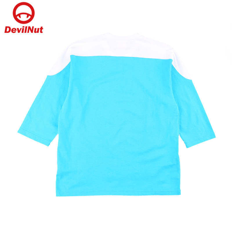 DEVIL NUT潮牌恶魔男女同款圆领七分袖拼肩棒球T恤体育 SET_虎窝淘