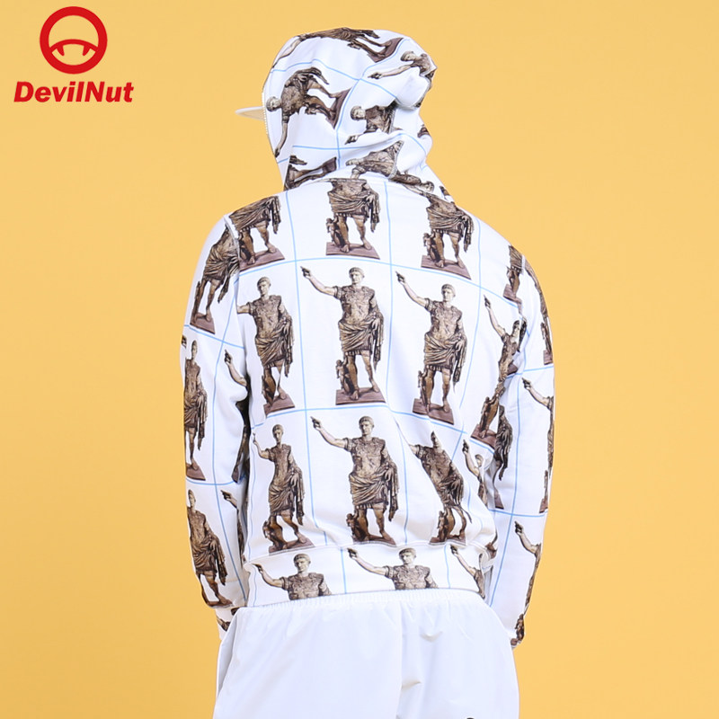 DEVIL NUT潮牌凯撒拉链宽松情侣男士卫衣主 SFV_虎窝淘