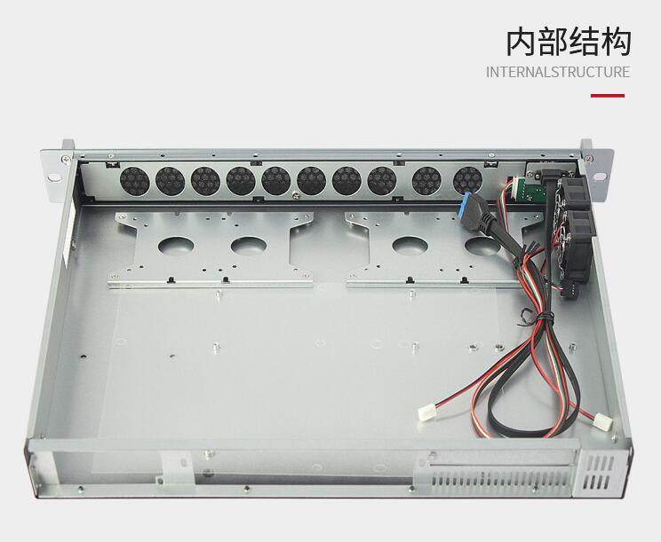 高档铝面板超短1U机箱工控服务器机箱1U 400深ATX大板位录播视频_虎窝淘