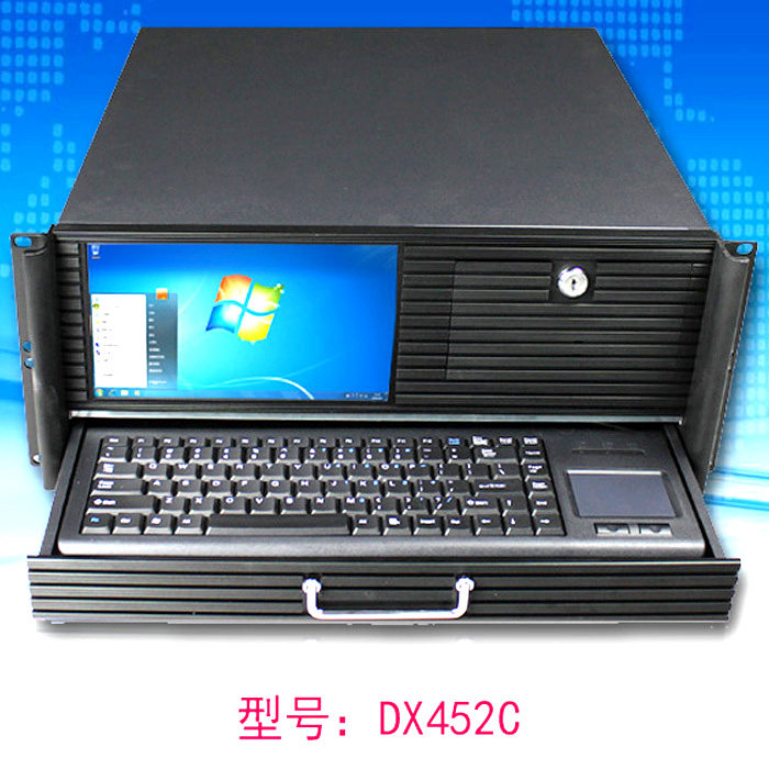 4U机箱4U显示屏工控机箱8.9寸液晶屏带键盘鼠标4U服务器一体机箱_虎窝淘